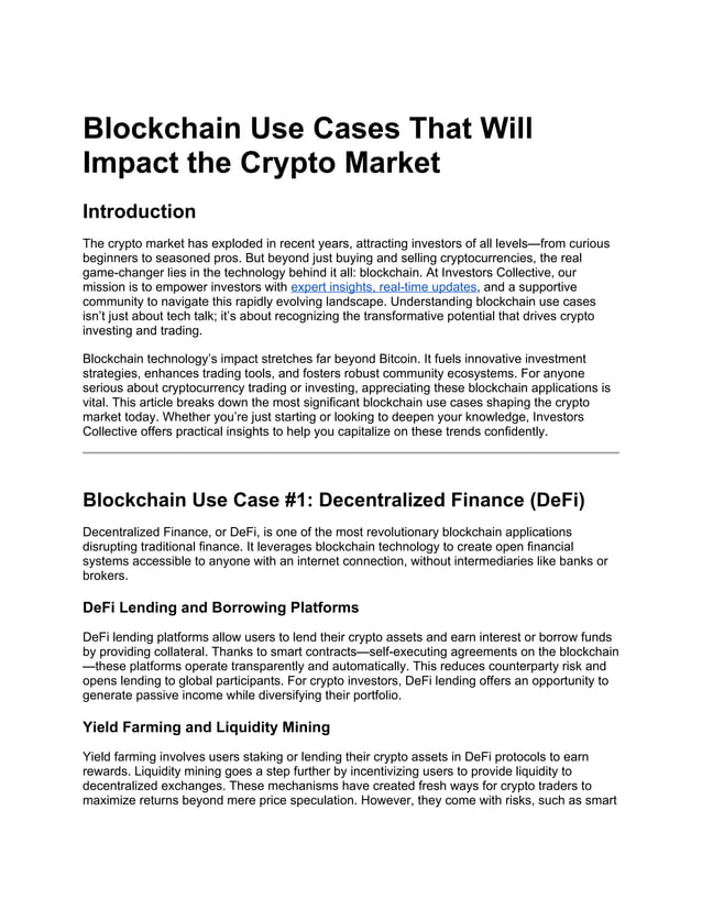 Blockchain Use Cases That Will Impact the Crypto Market.docx