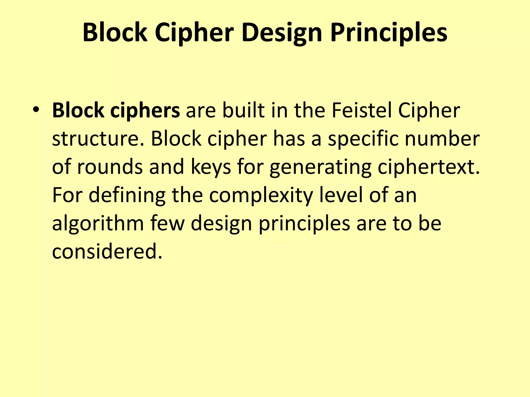 Block Cipher and its Design Principles | PPT | Computing | Technology & Computing