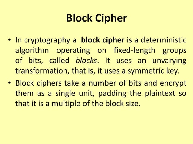 Block Cipher and its Design Principles | PPT