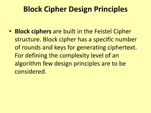 Block Cipher and its Design Principles | PPT | Computing | Technology ...