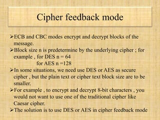 Block cipher modes of operation | PPTX