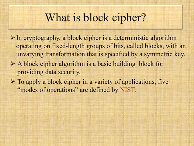 Block Cipher Modes Of Operation Pptx Programming Languages Computing