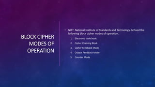 Block cipher modes of operations | PPT