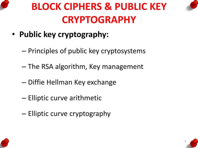 Block ciphers & public key cryptography | PPTX | Programming Languages | Computing