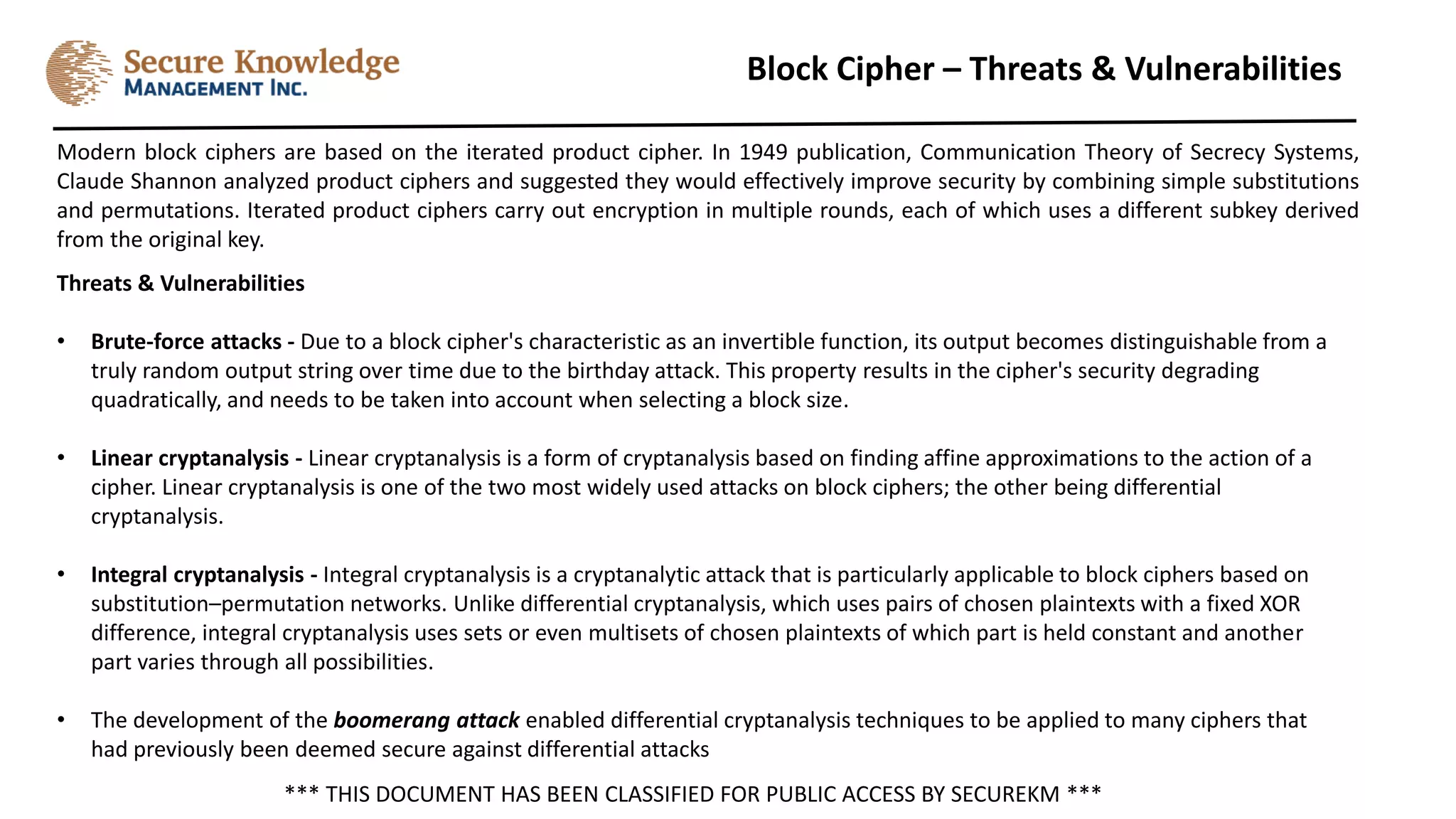Blockchain is vulnerable, Block Cipher Threats and Vulnerabilities | PDF