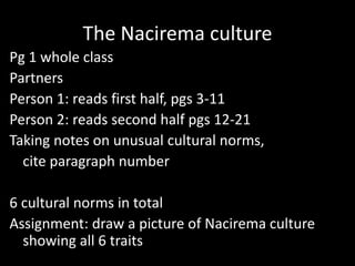 Block culture of nacirema | PPT
