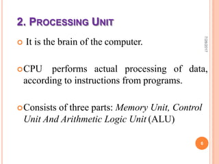 Study of Computer Hardware System using Block Diagram | PPTX