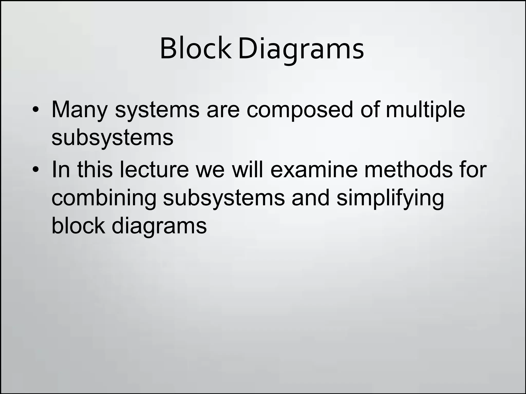Block Diagram Algebra | PPTX