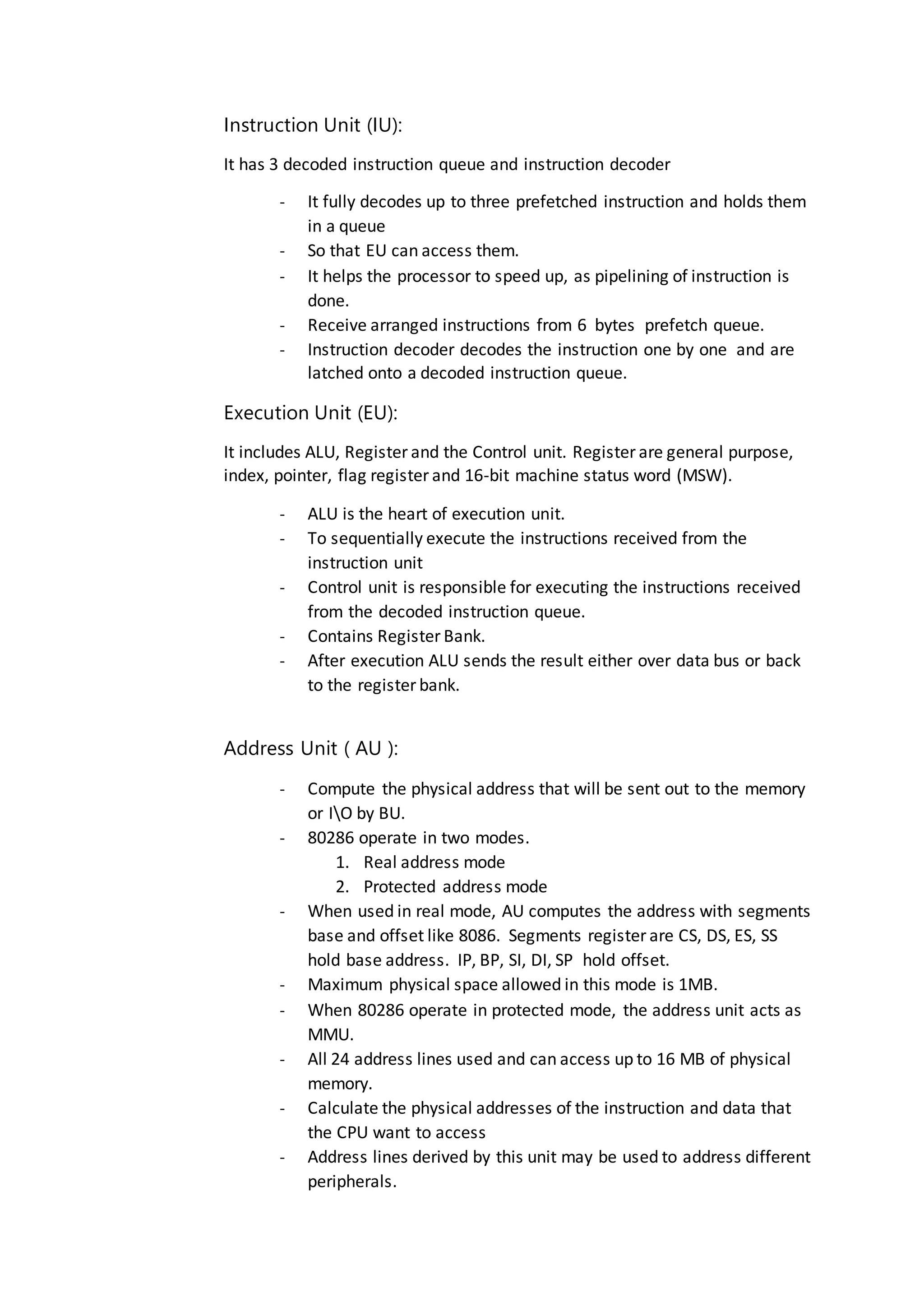 Block diagram of 80286 | DOCX