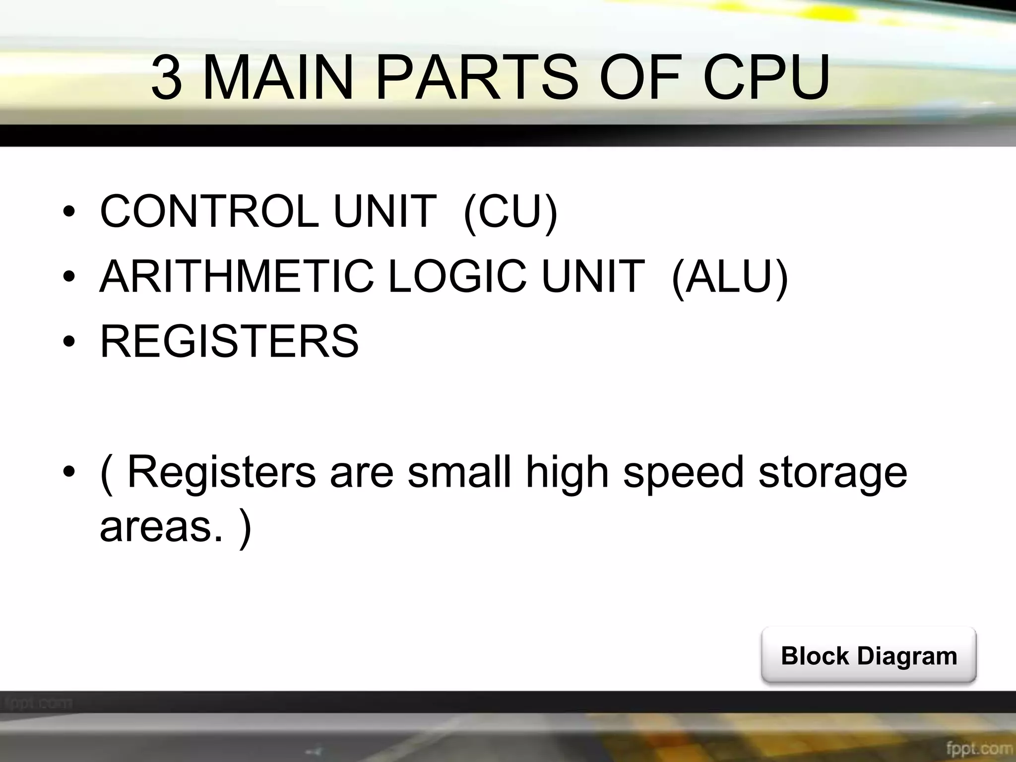 Block diagram of a computer | PPTX