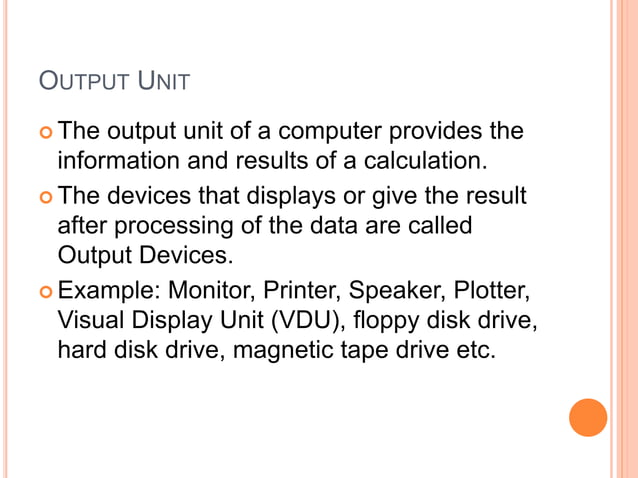 Block diagram of computer & storage unit of memory | PPT
