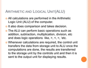 Block diagram of computer & storage unit of memory | PPT