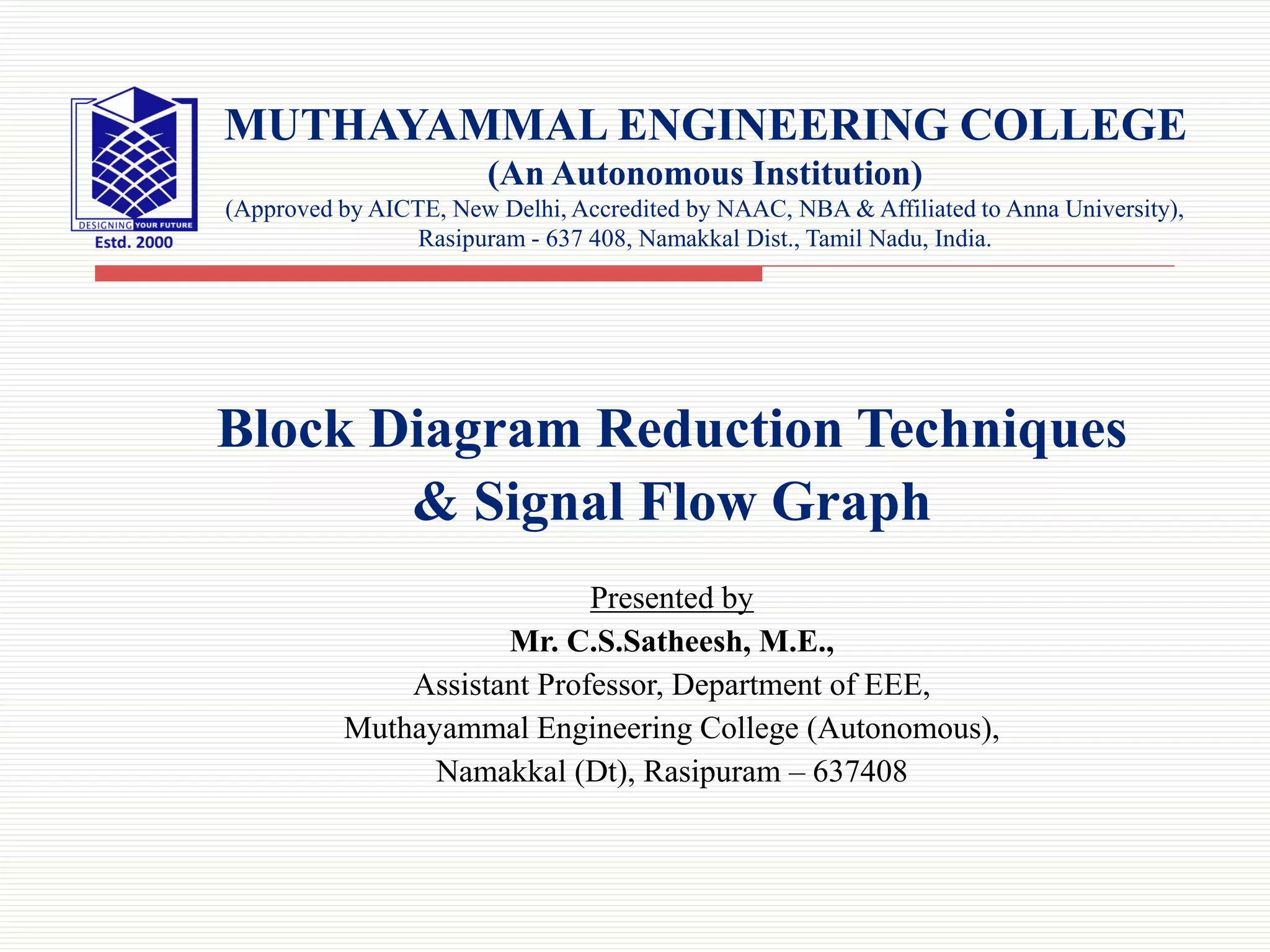 Block diagram reduction techniques | PDF
