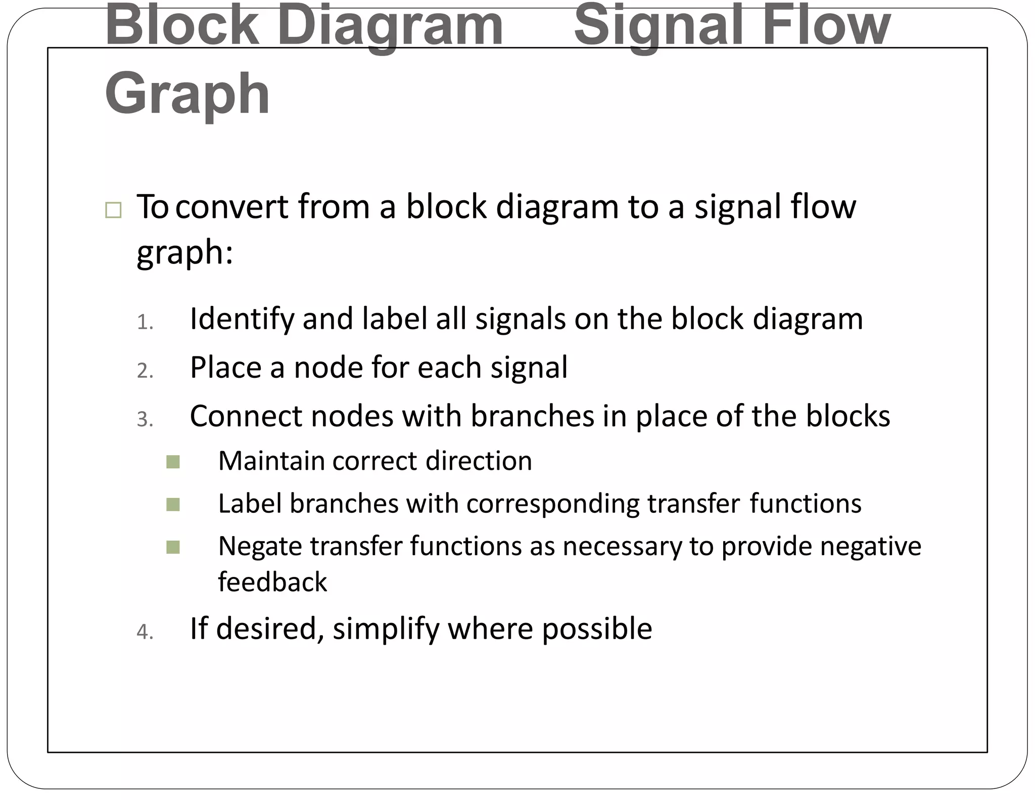 Block diagrams and signal flow graphs | PPTX