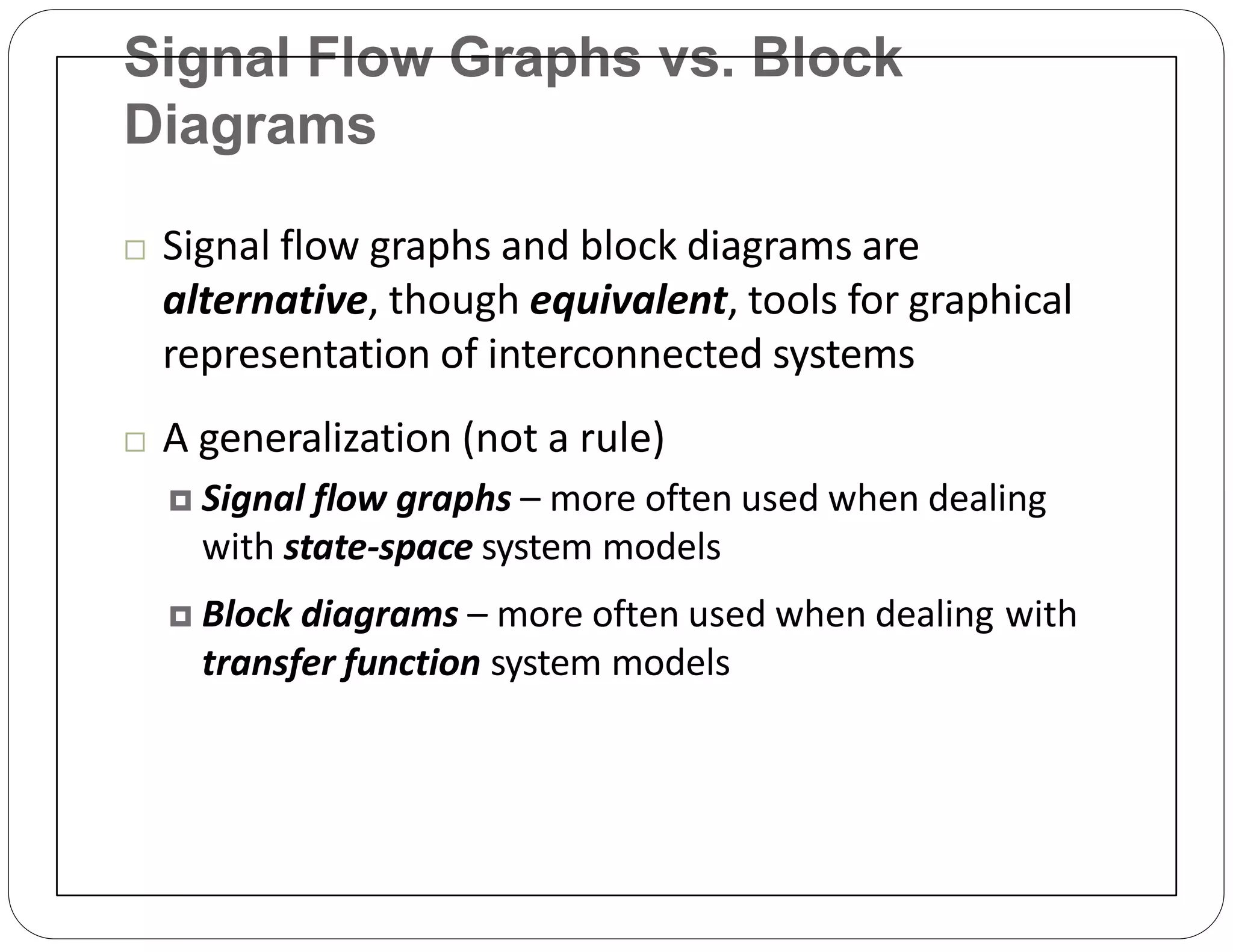 Block diagrams and signal flow graphs | PPTX