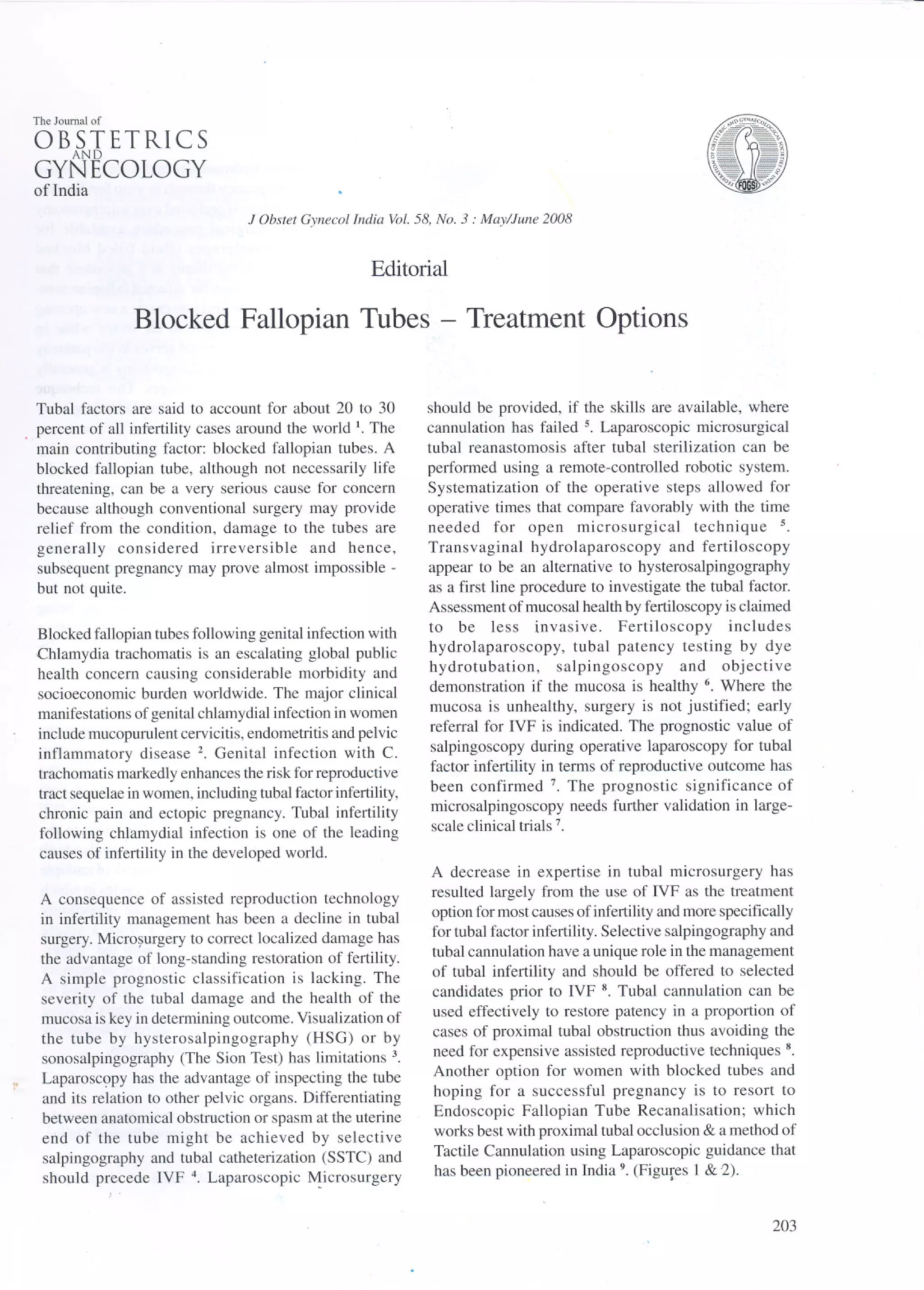 Blocked fallopian tubes treatment options | PDF | Infertility ...