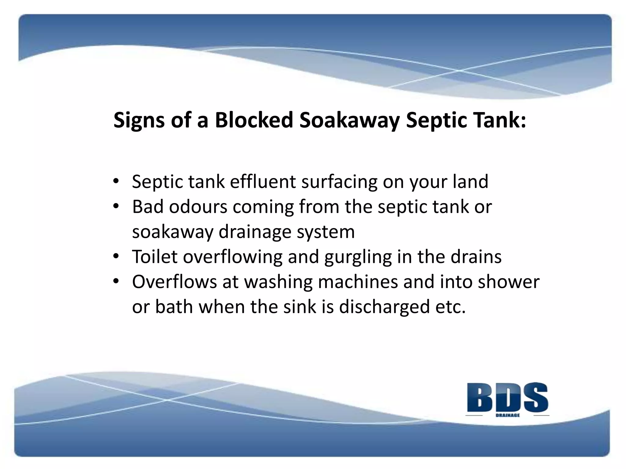Blocked septic tank soakaway london | PPTX