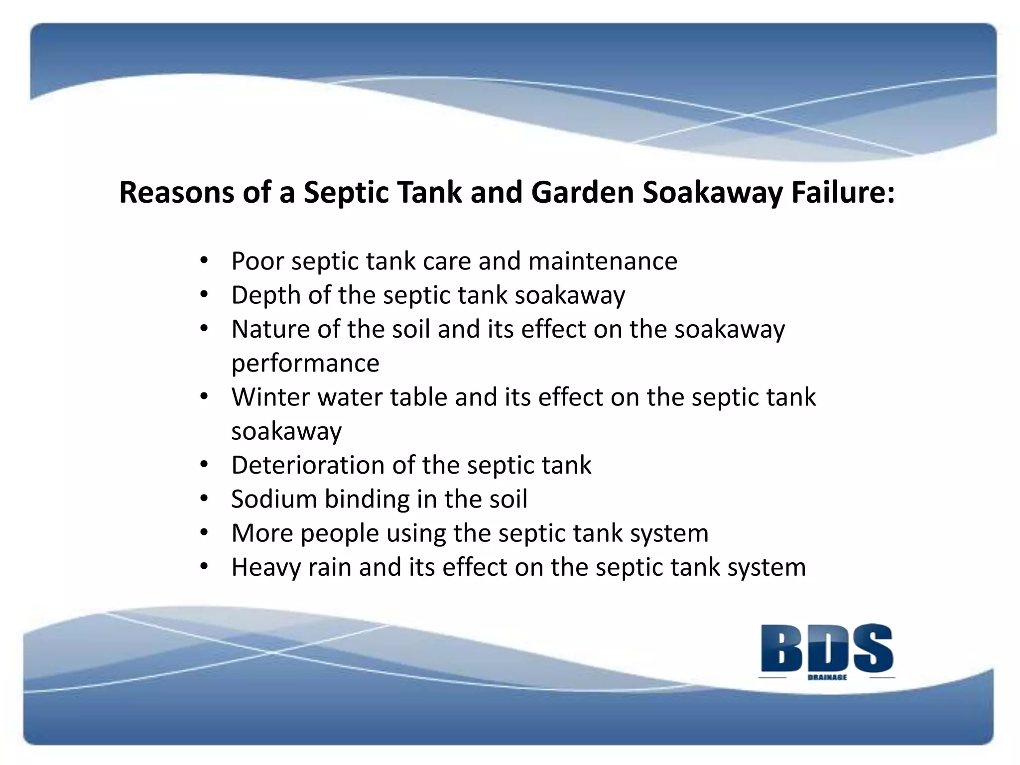 Blocked septic tank soakaway london | PPTX