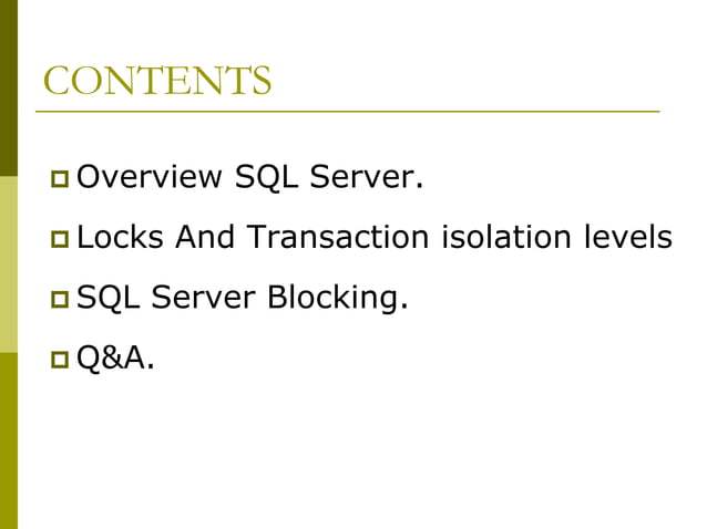 SQL Server Blocking Analysis | PPT