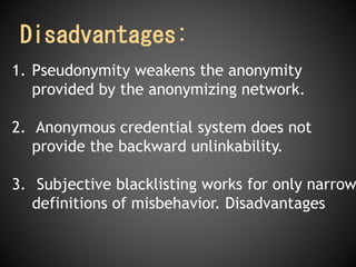 Blocking misbehaving users in anonymizing network-project ppt* | PPTX | Computer Networking ...