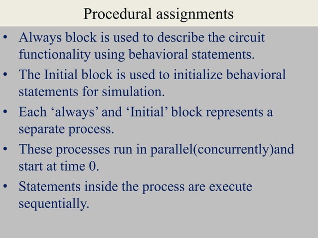 VERILOG HDL :: Blocking & NON- Blocking assignments | PPTX | Programming Languages | Computing