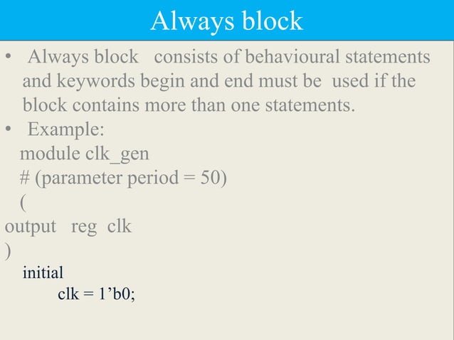 VERILOG HDL :: Blocking & NON- Blocking assignments | PPTX | Programming Languages | Computing