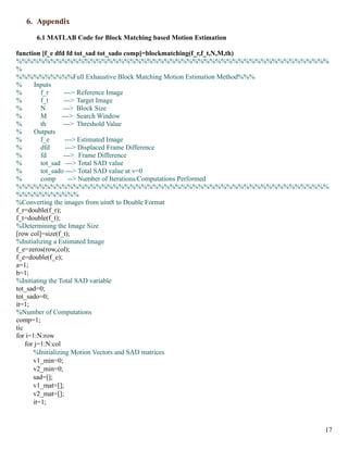 Block Matching Project | PDF