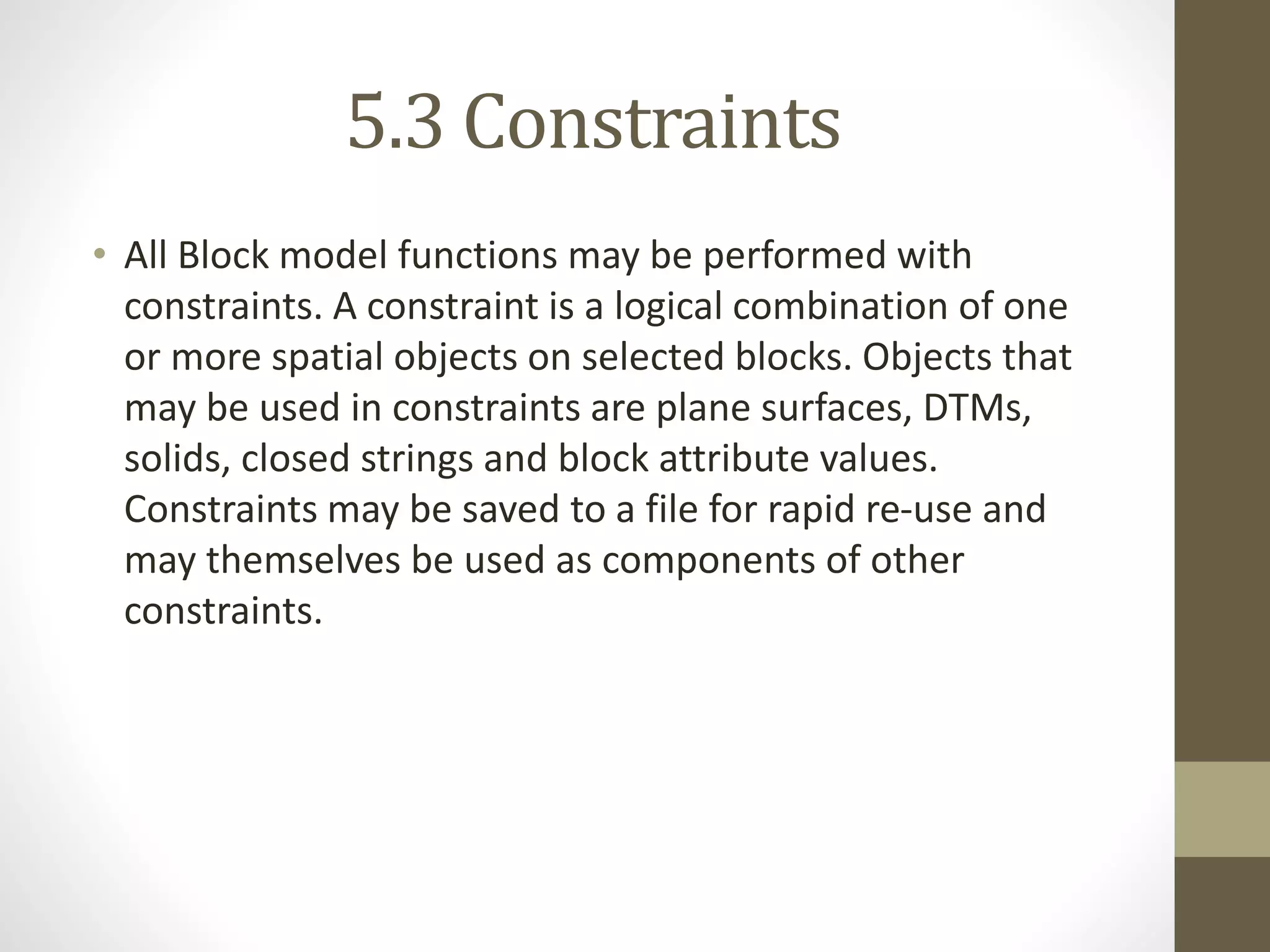 Block modeling using surpac | PPTX