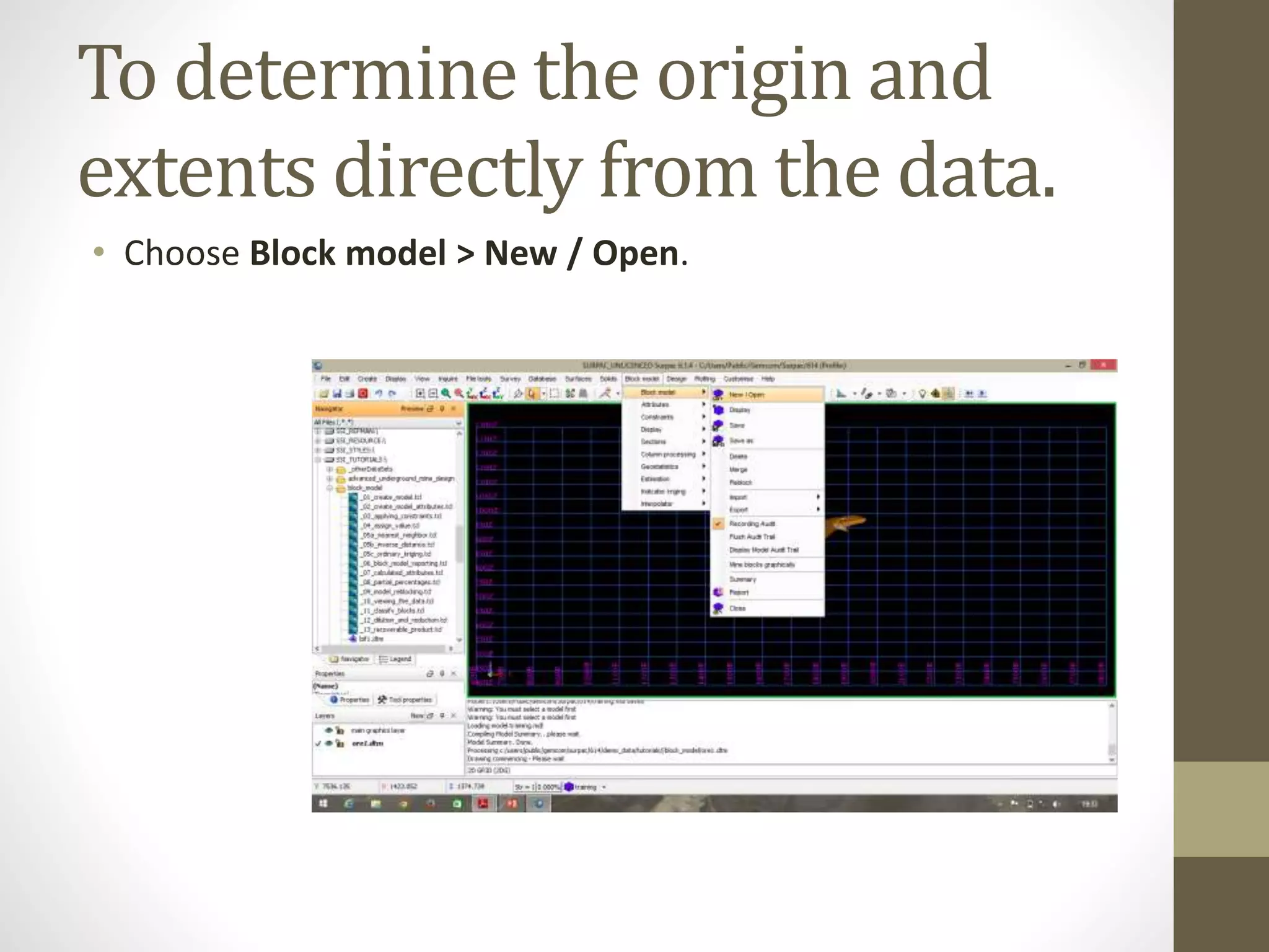 Block Modeling Using Surpac Pptx Databases Computer Software And