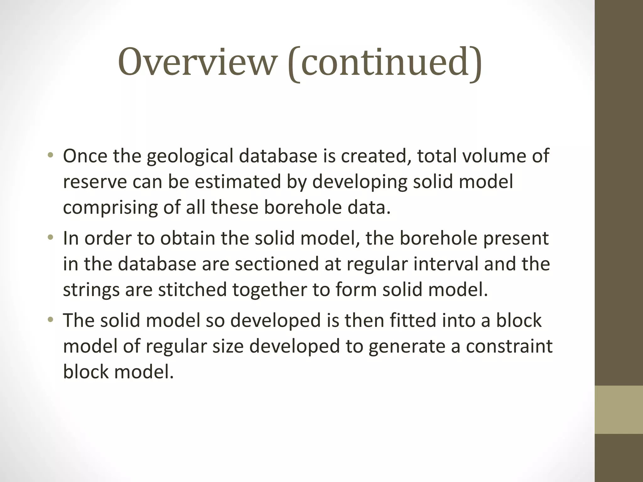 Block modeling using surpac | PPTX