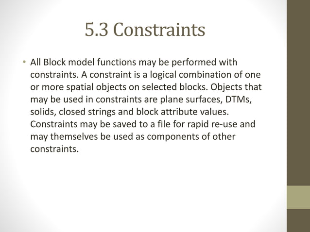 Block modeling using surpac | PPTX | Databases | Computer Software and ...