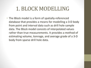 Block modeling using surpac | PPTX