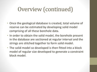 Block modeling using surpac | PPTX