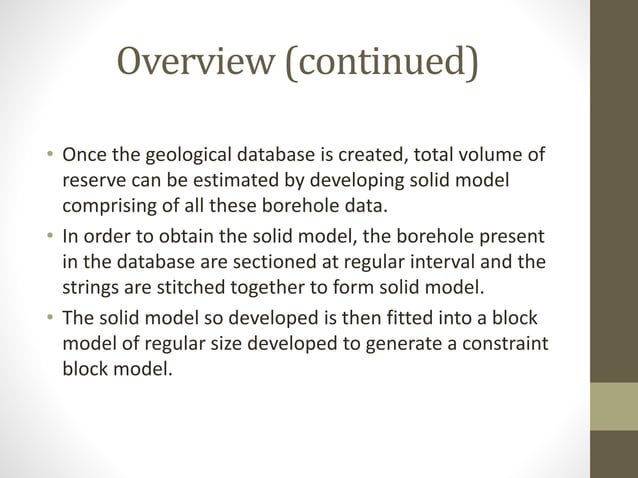 Block modeling using surpac | PPTX | Databases | Computer Software and ...