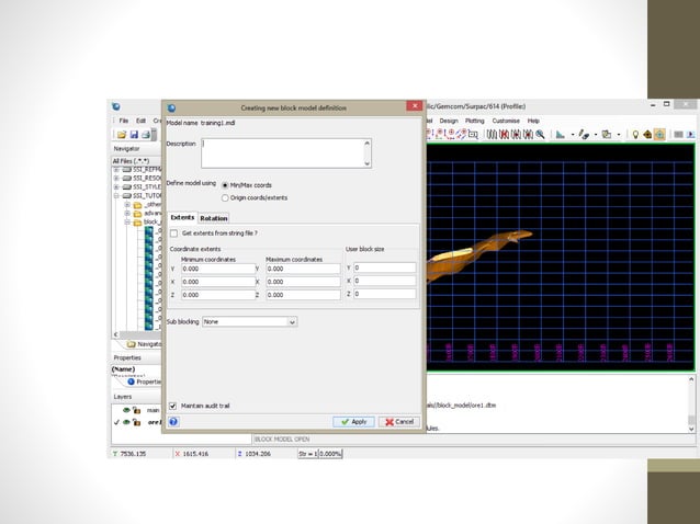 Block Modeling Using Surpac