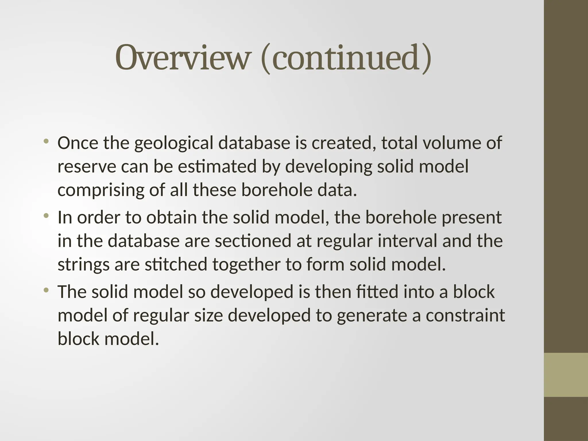 Block Modeling using Geovia Surpac for Resource Estimation | PPTX