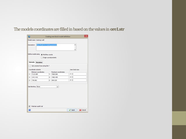 Block Modeling using Geovia Surpac for Resource Estimation | PPTX