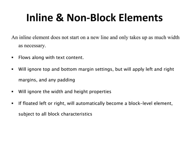 HTML Block and Inline Elements | PPTX
