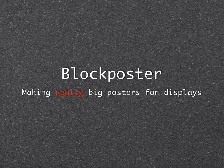 Blockposter