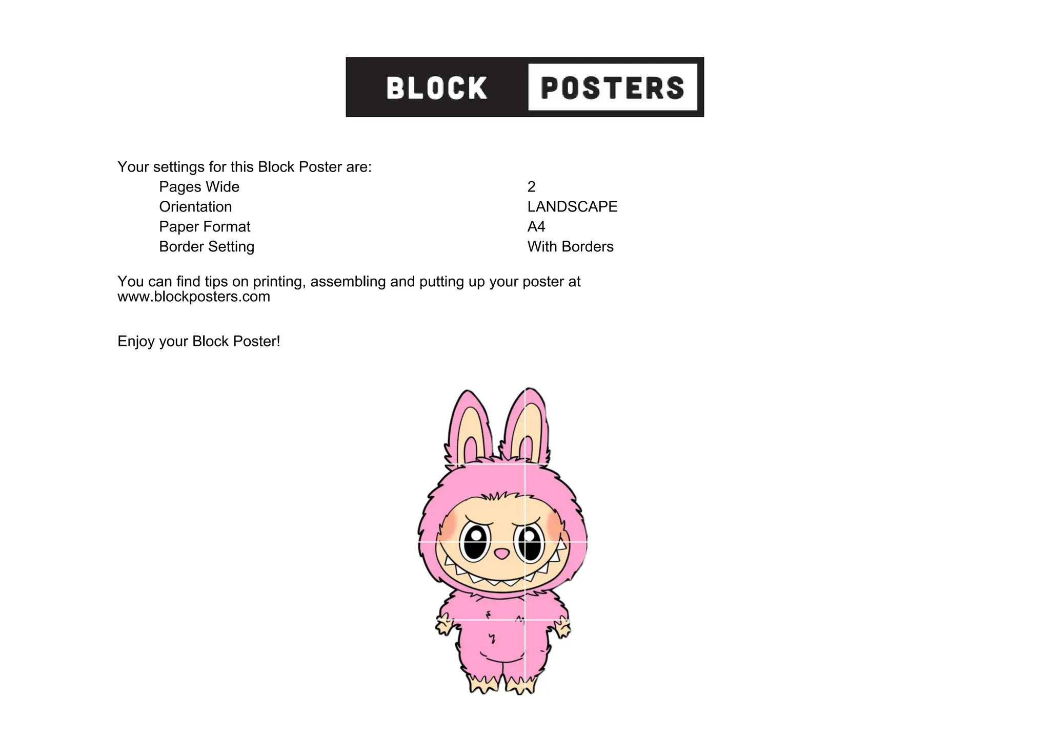 Molde de labubu rosa de 80 CM de altura.pdf