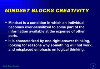 Blocks To Creativity | PPT