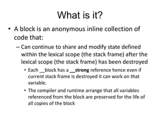 Pune-Cocoa: Blocks and GCD | PPTX | Operating Systems | Computer Software and Applications
