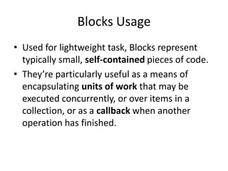 Pune-Cocoa: Blocks and GCD | PPTX | Operating Systems | Computer Software and Applications