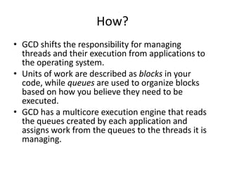 Pune-Cocoa: Blocks and GCD | PPTX | Operating Systems | Computer Software and Applications