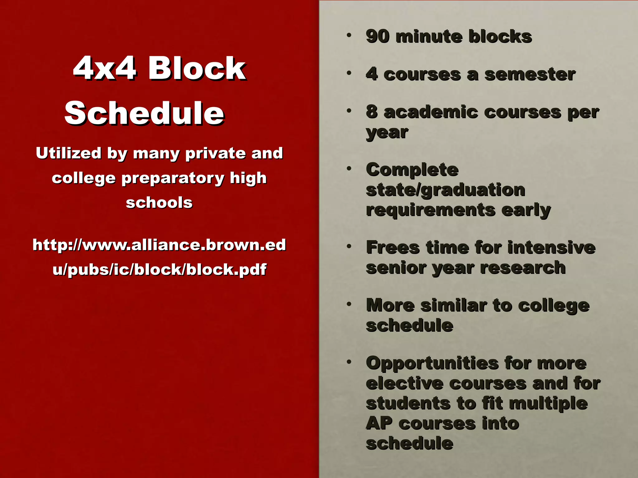 Block scheduling buffalo_seminary_e_brandjees | PPT