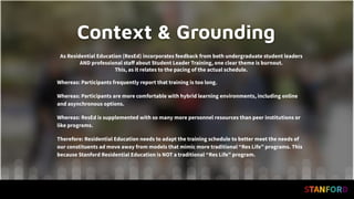 Stanford RA Training - Block Schedule Proposal | PPT