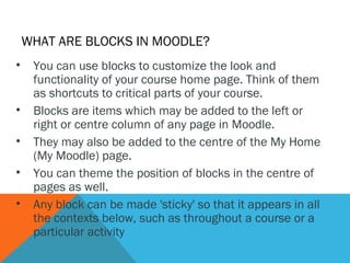 Blocks in moodle 2.9 finished | PPT