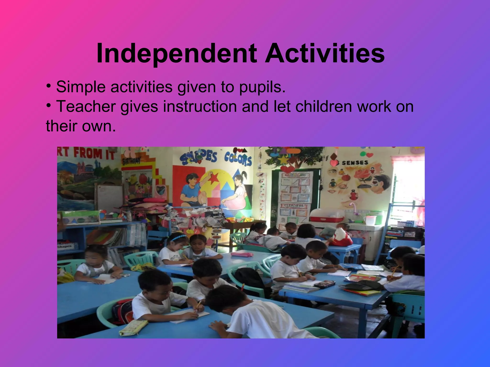 Managing Blocks of Time in a Kindergarten Class | PPT