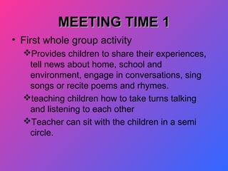 Managing Blocks of Time in a Kindergarten Class | PPT