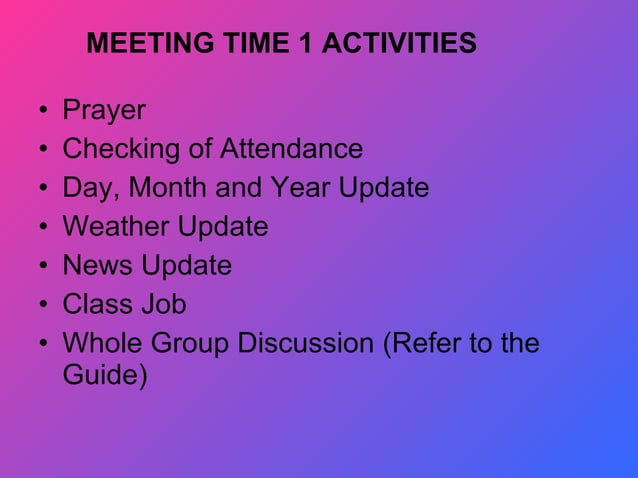 Managing Blocks of Time in a Kindergarten Class | PPT | Daycare and Pre ...